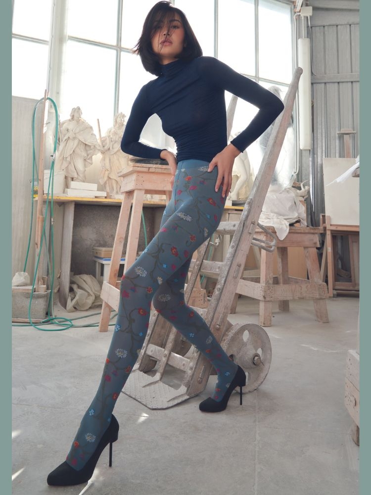Multi Coloured Floral | Patterned Tights | The Tight Spot